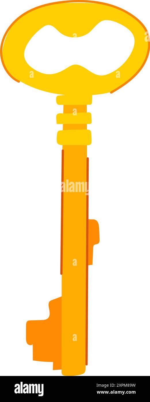 lock golden key cartoon vector illustration Stock Vector Image & Art ...
