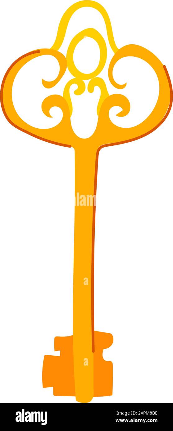 old golden key cartoon vector illustration Stock Vector Image & Art - Alamy