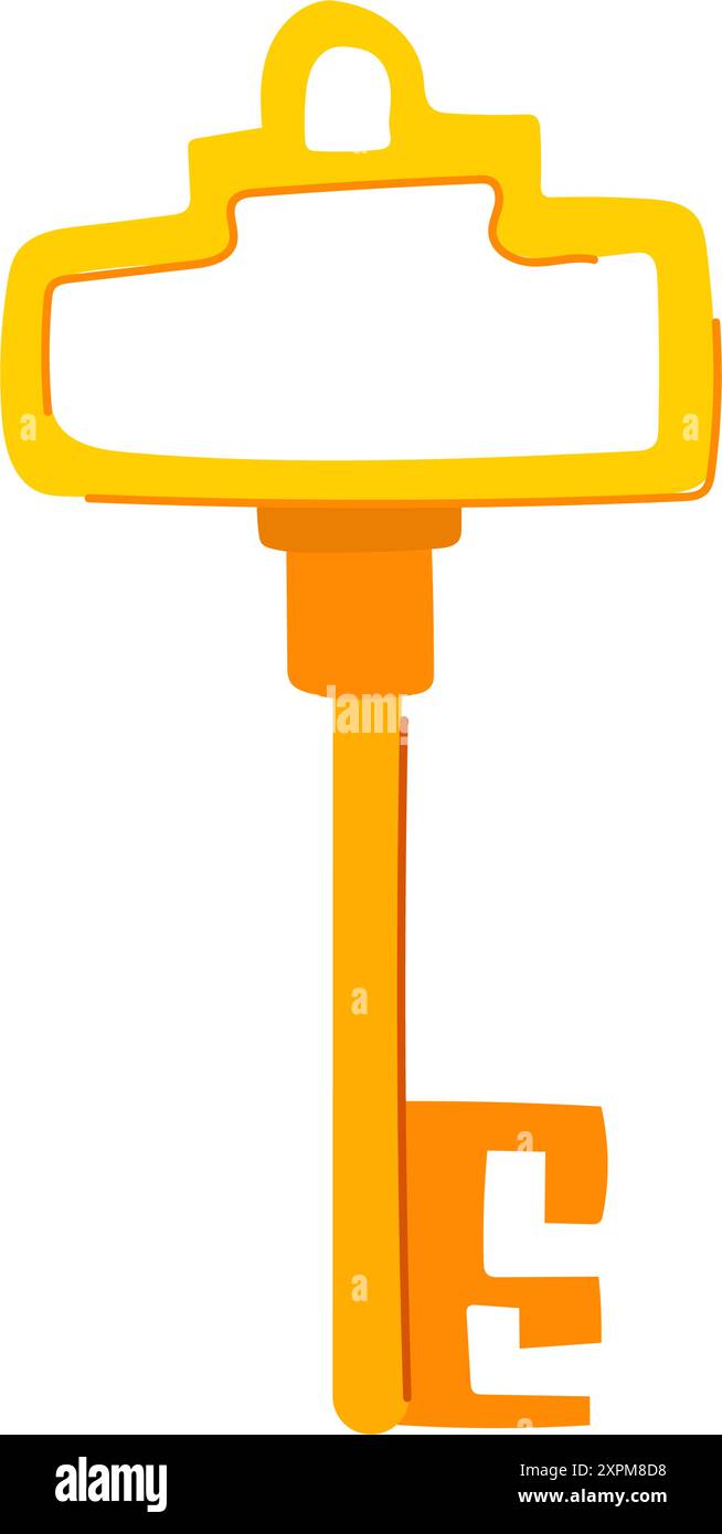 antique golden key cartoon vector illustration Stock Vector Image & Art ...