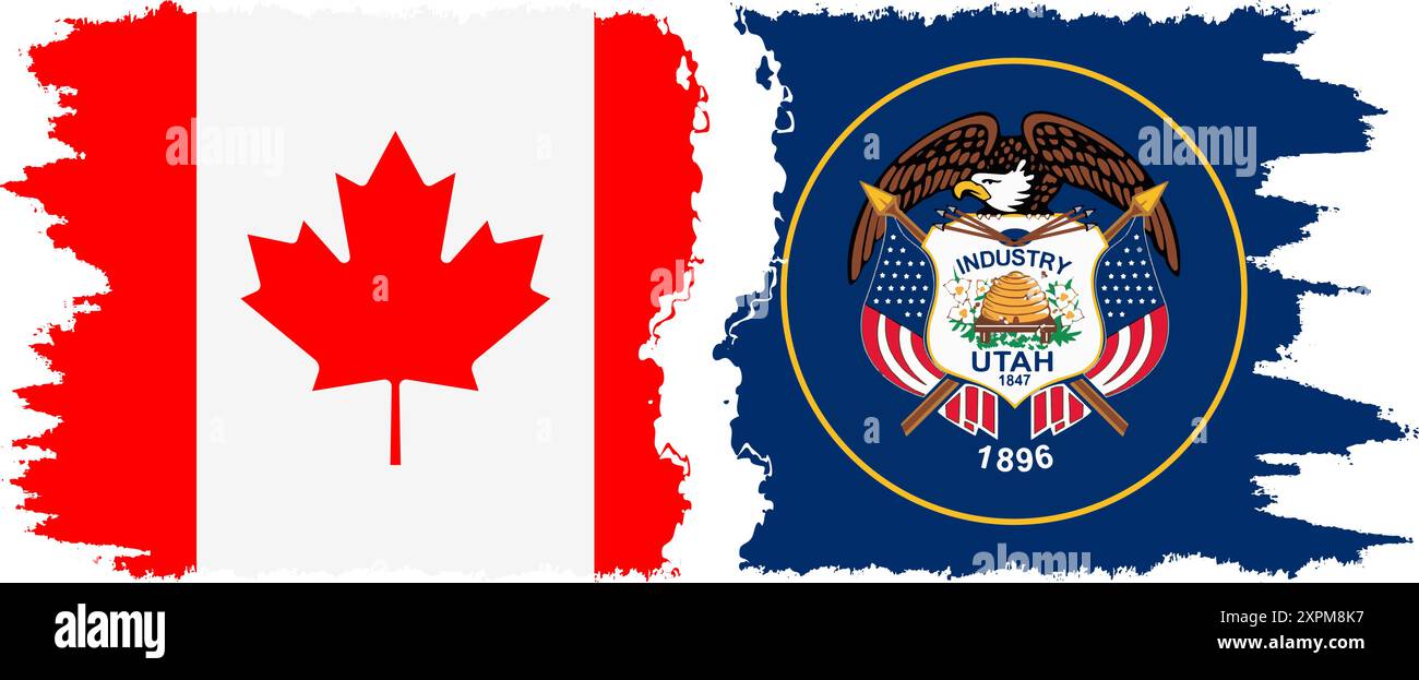 Utah and Canada grunge brush flags connection, vector Stock Vector Image & Art - Alamy
