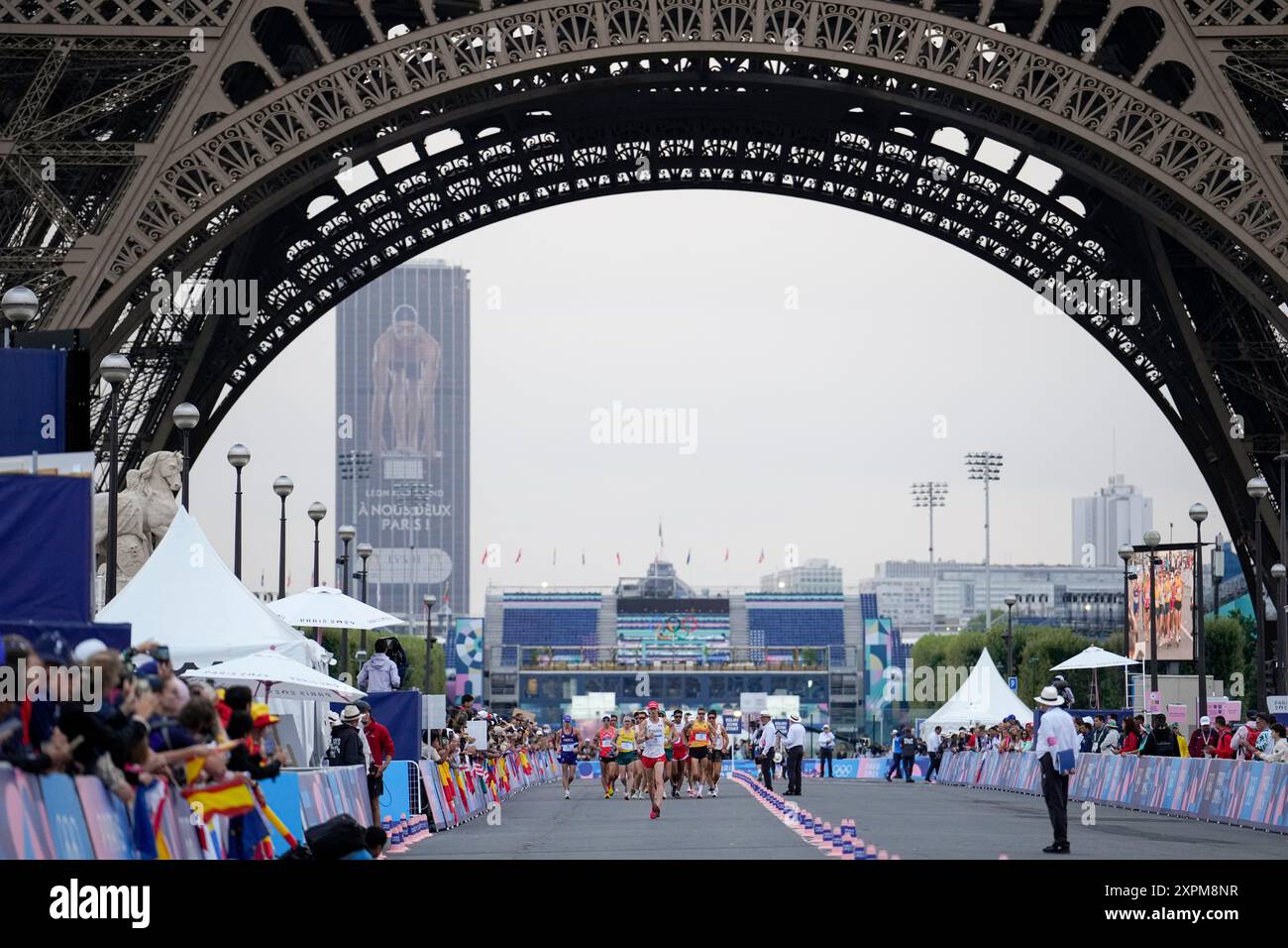 Athletes compete during the marathon race walk relay mixed at the 2024 ...