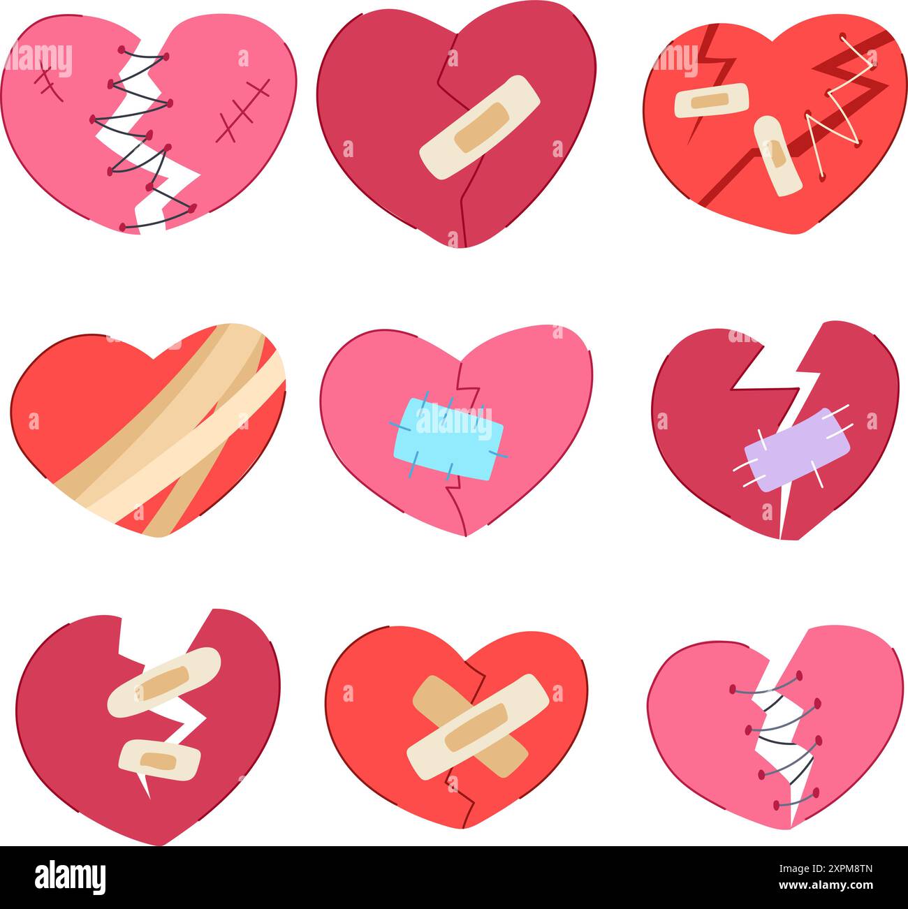 heart broken set cartoon vector illustration Stock Vector Image & Art ...