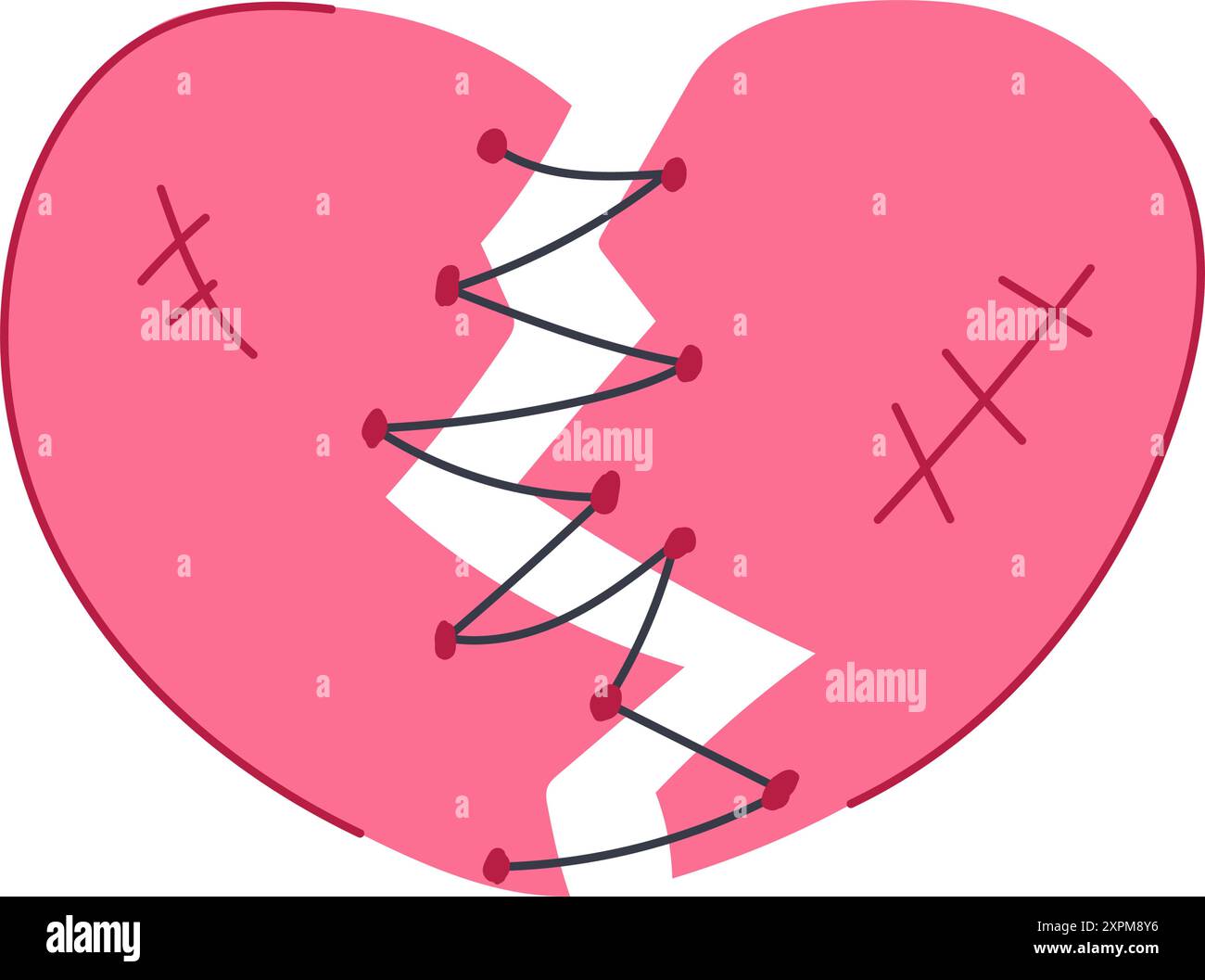 breakup heart broken cartoon vector illustration Stock Vector Image ...