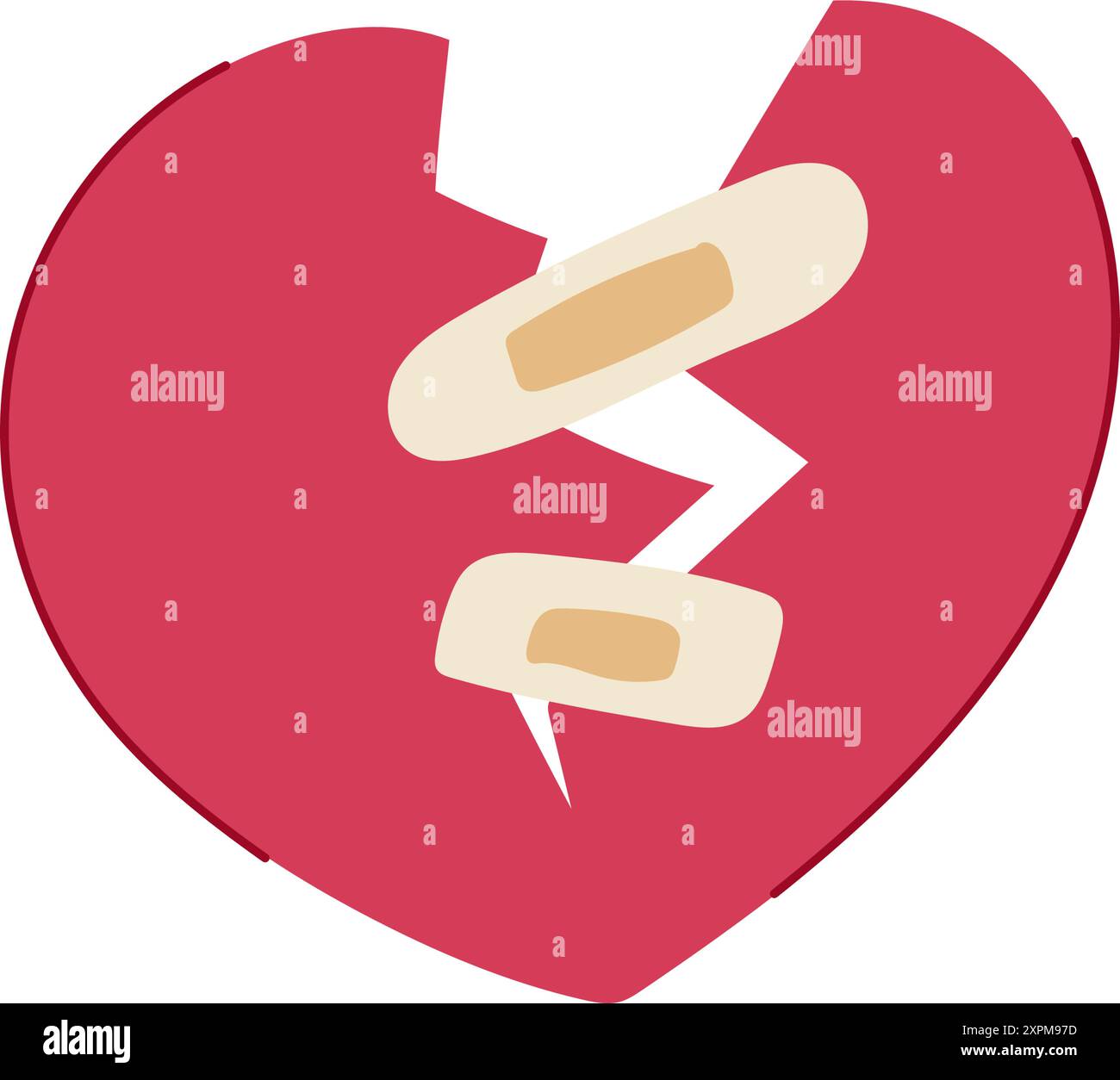 valentine heart broken cartoon vector illustration Stock Vector Image ...