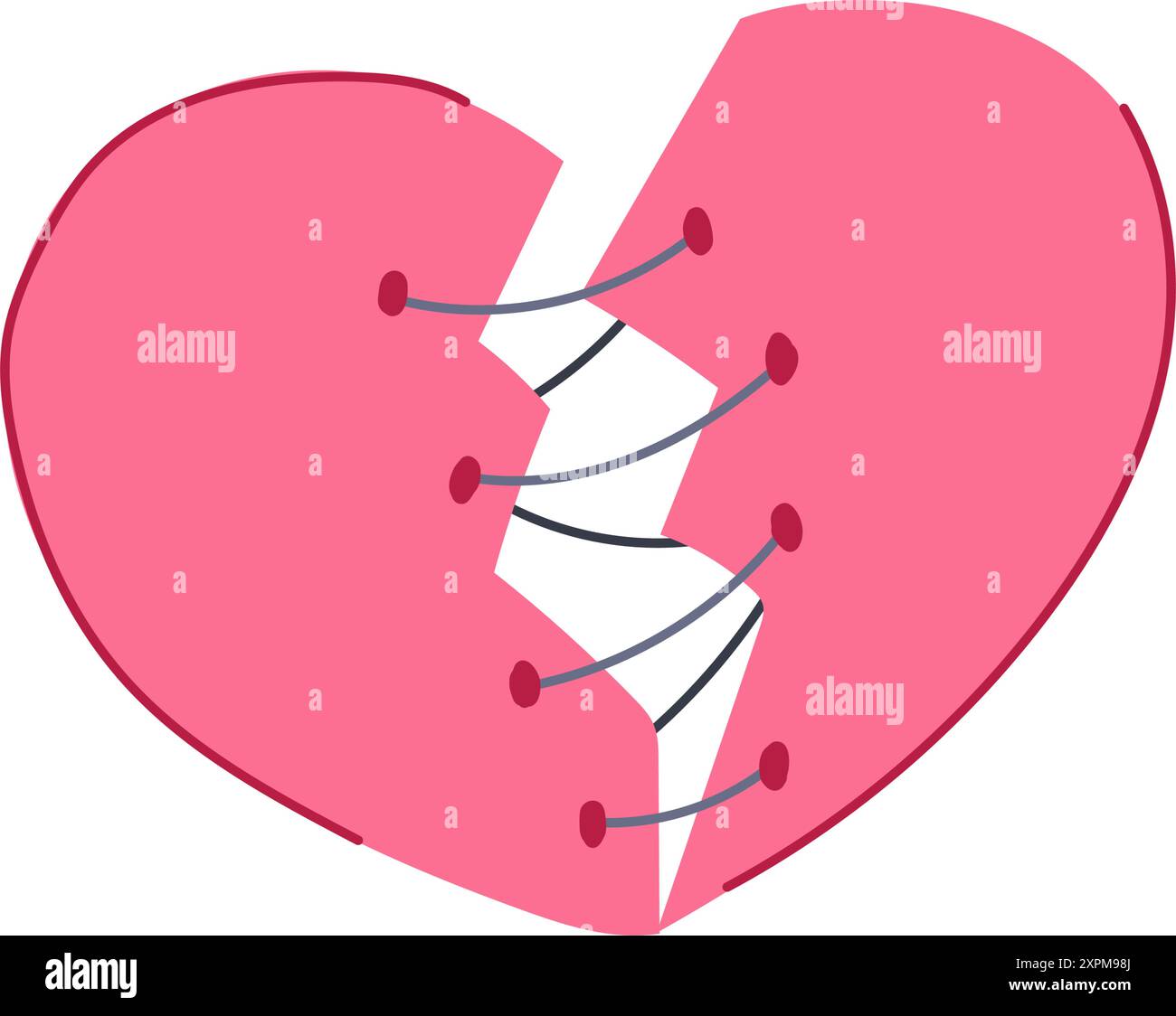 crack heart broken cartoon vector illustration Stock Vector Image & Art ...