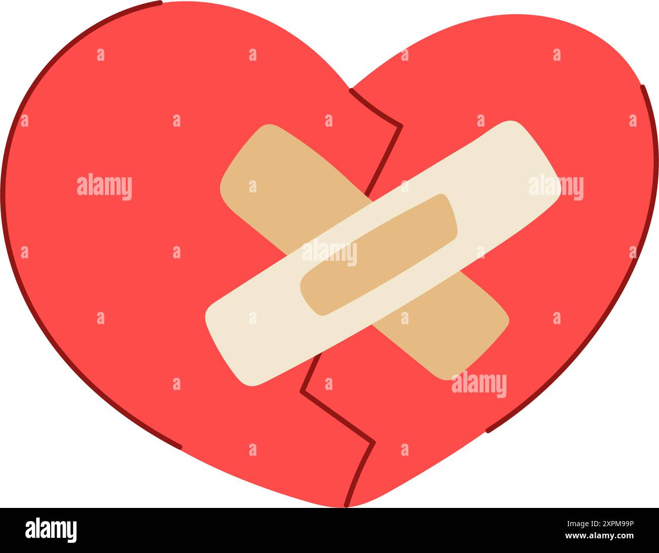 Red rose broken heart Stock Vector Images - Alamy