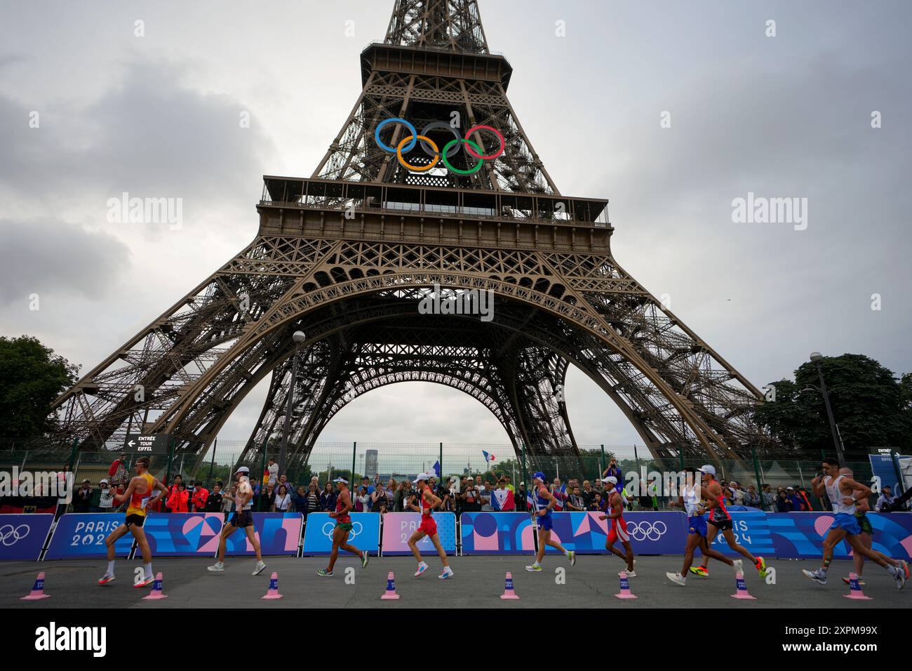 Athletes compete during the marathon race walk relay mixed at the 2024 ...