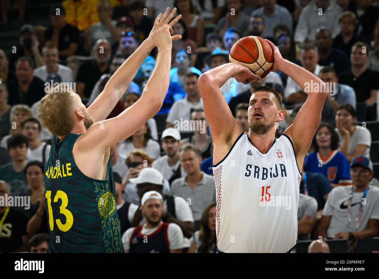 Nikola Jokic of Serbia, Basketball, Men's Quarterfinal between Serbia ...