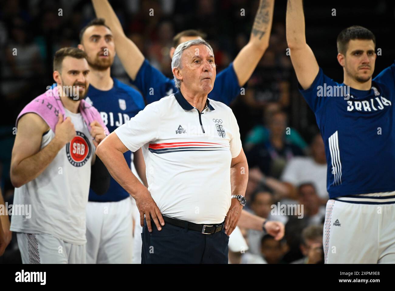 Coach Svetislav Pesic of Serbia, Basketball, Men's Quarterfinal between ...