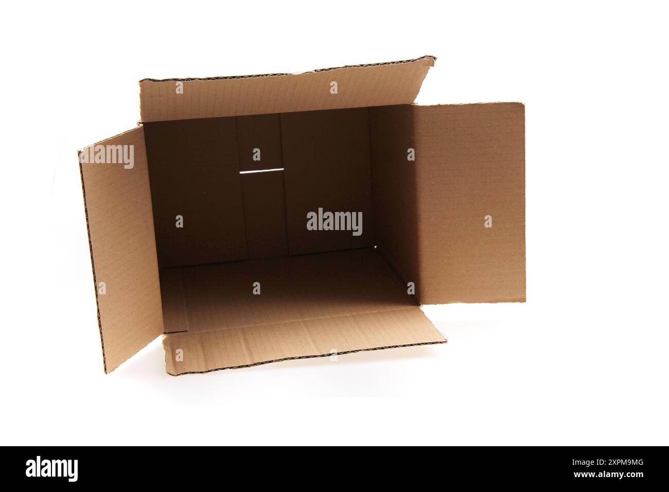 empty open cardboard box isolated on the white background Stock Photo ...
