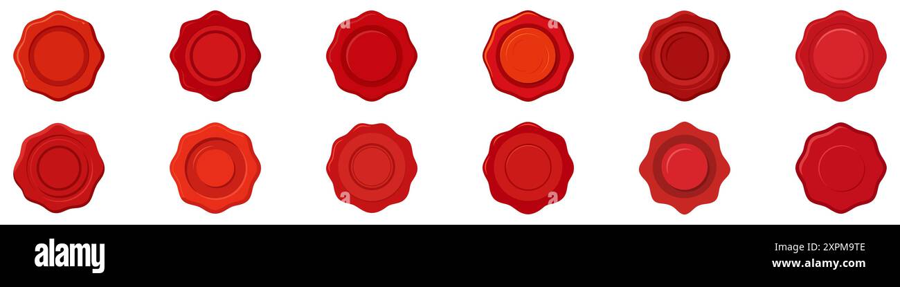 Red wax seal. Set of wax seal stamp icons. Stamp icon Stock Vector ...