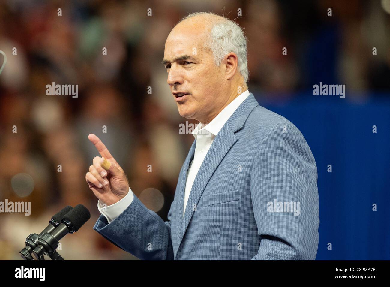 Senator Bob Casey speaks at the rally in Liacouras Center at Temple ...