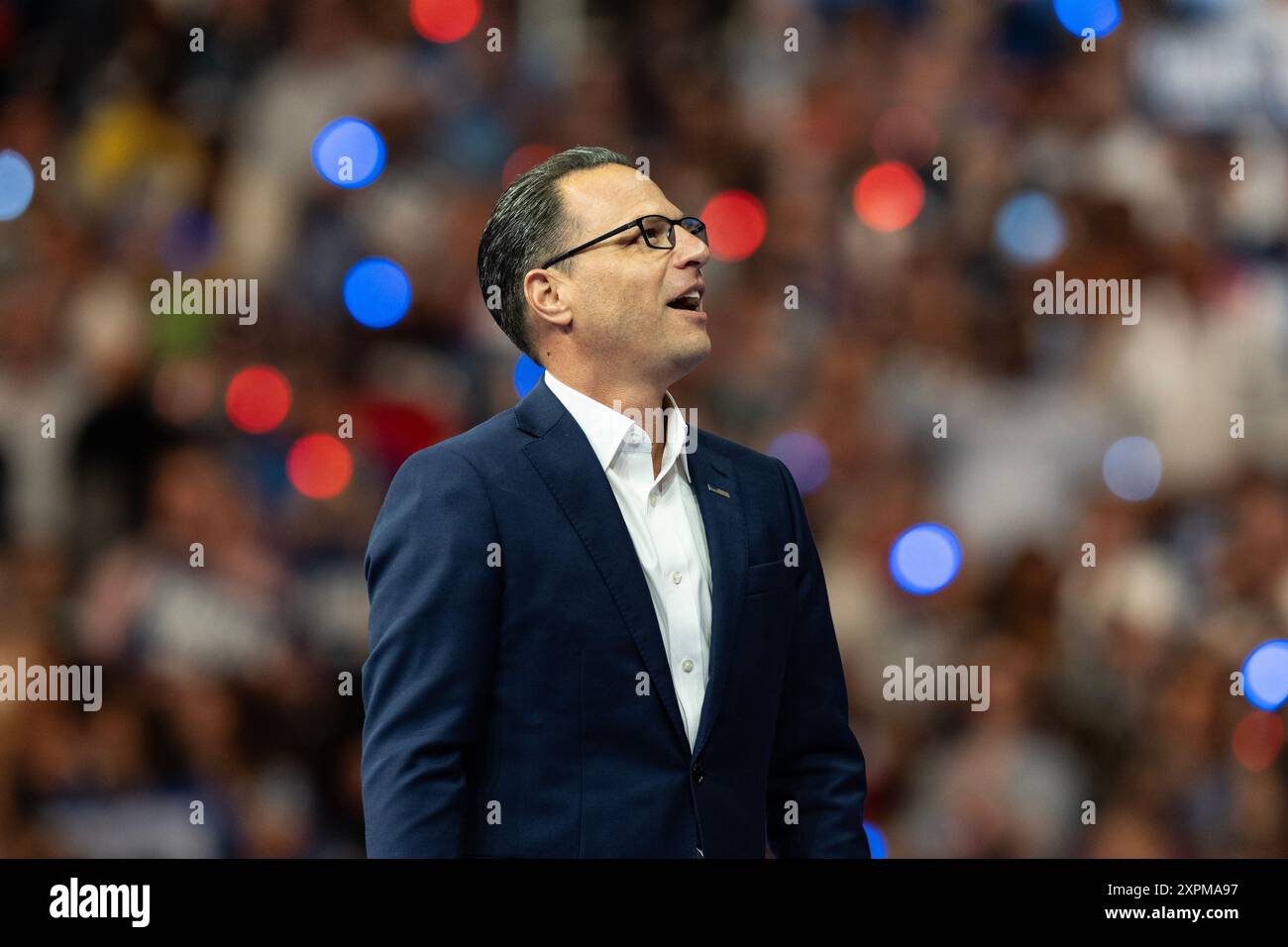 Governor of Pennsylvania Josh Shapiro speaks at the rally in Liacouras ...