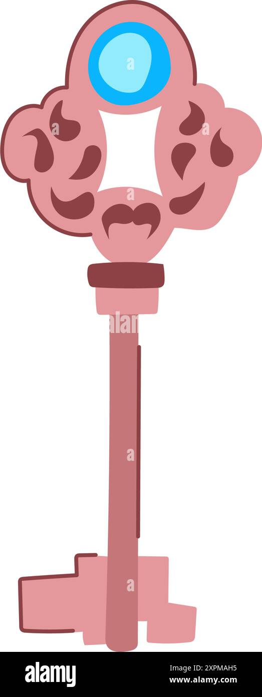 success magic key cartoon vector illustration Stock Vector Image & Art ...