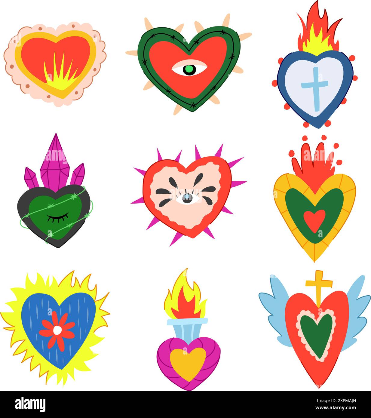 mexican heart set cartoon vector illustration Stock Vector Image & Art ... mexican heart set cartoon vector illustration Stock Vector Image & Art ...