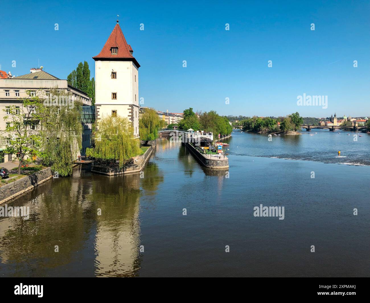 the river rom a Charles Bridge in Prague Stock Photo - Alamy