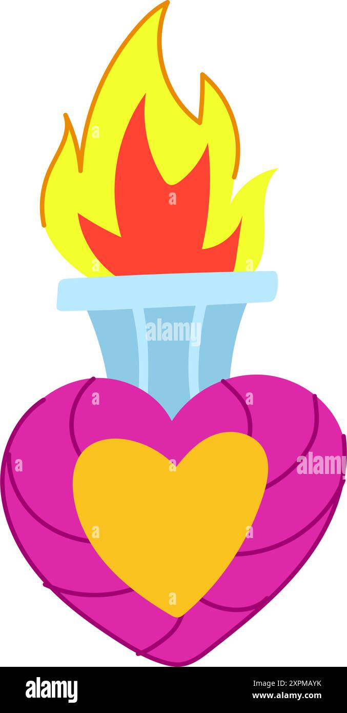 holy mexican heart cartoon vector illustration Stock Vector Image & Art ...
