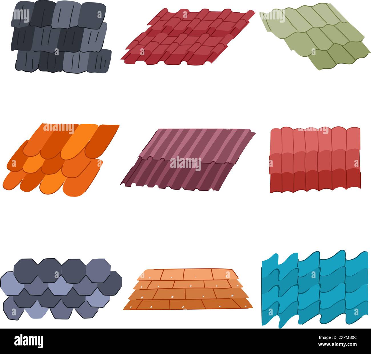 roof tile set cartoon vector illustration Stock Vector Image & Art - Alamy