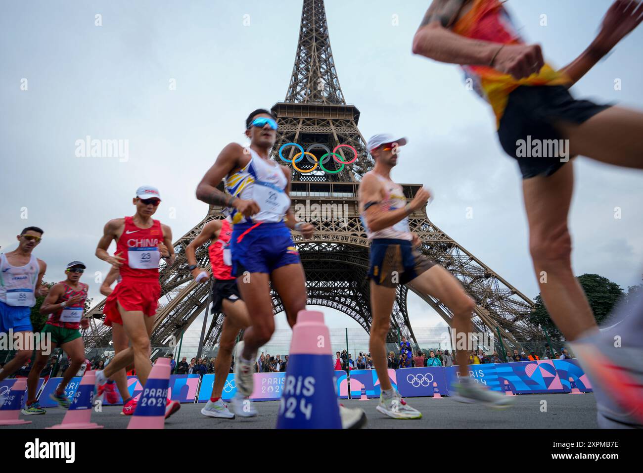 Athletes compete during the marathon race walk relay mixed at the 2024 ...