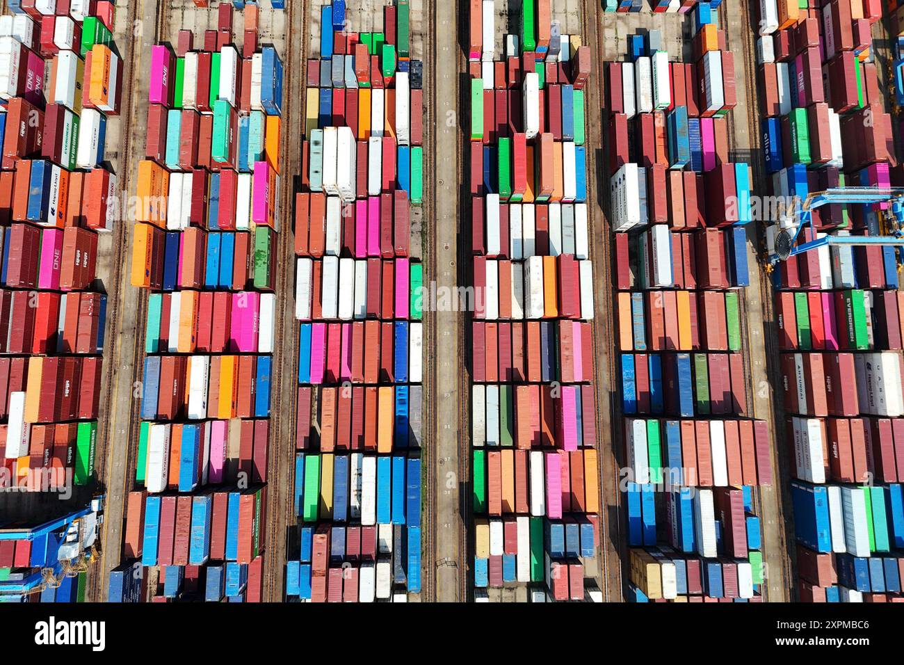 Qingdao port foreign trade container terminal hi-res stock photography ...