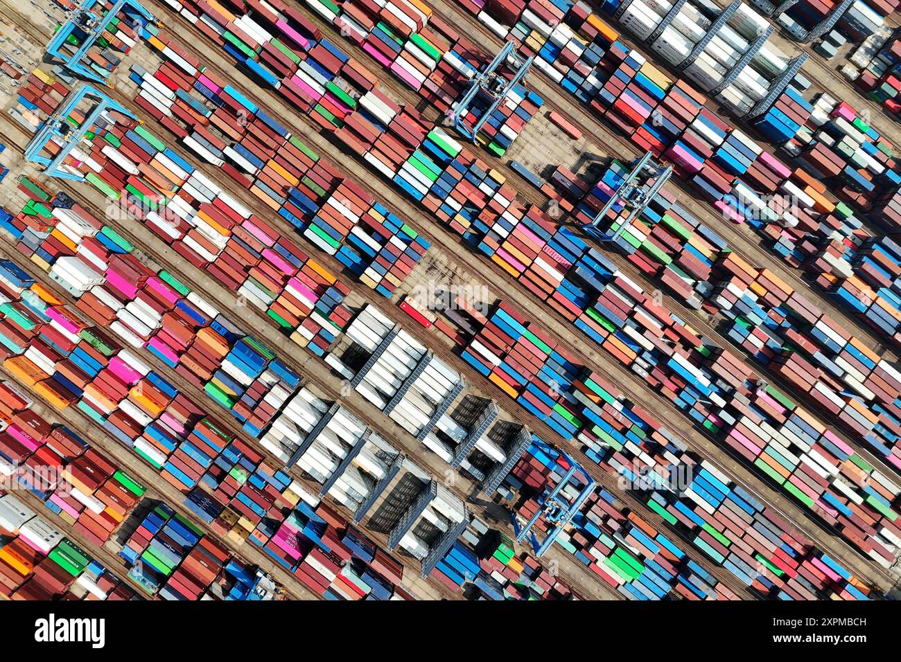 Qingdao port foreign trade container terminal hi-res stock photography ...