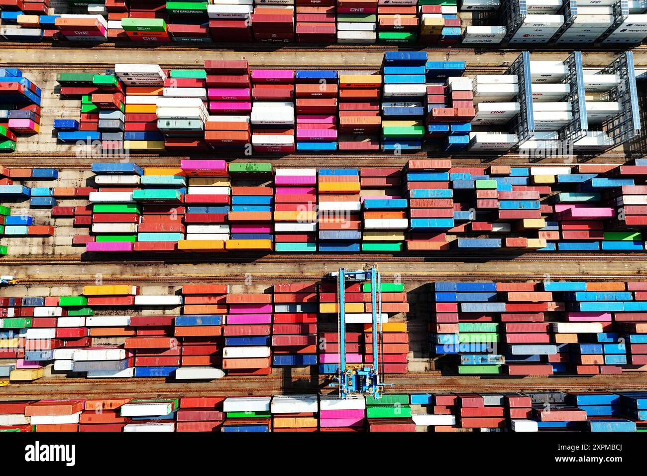 Qingdao port foreign trade container terminal hi-res stock photography ...