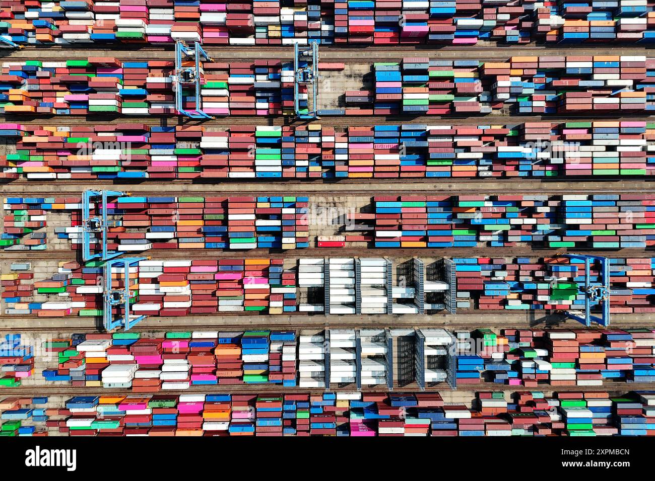 Qingdao port foreign trade container terminal hi-res stock photography ...