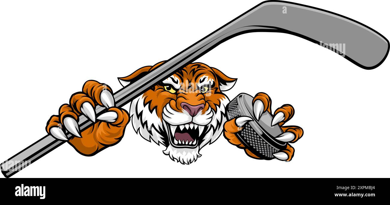 Tiger Ice Hockey Team Sports Cartoon Mascot Stock Vector Image & Art ...