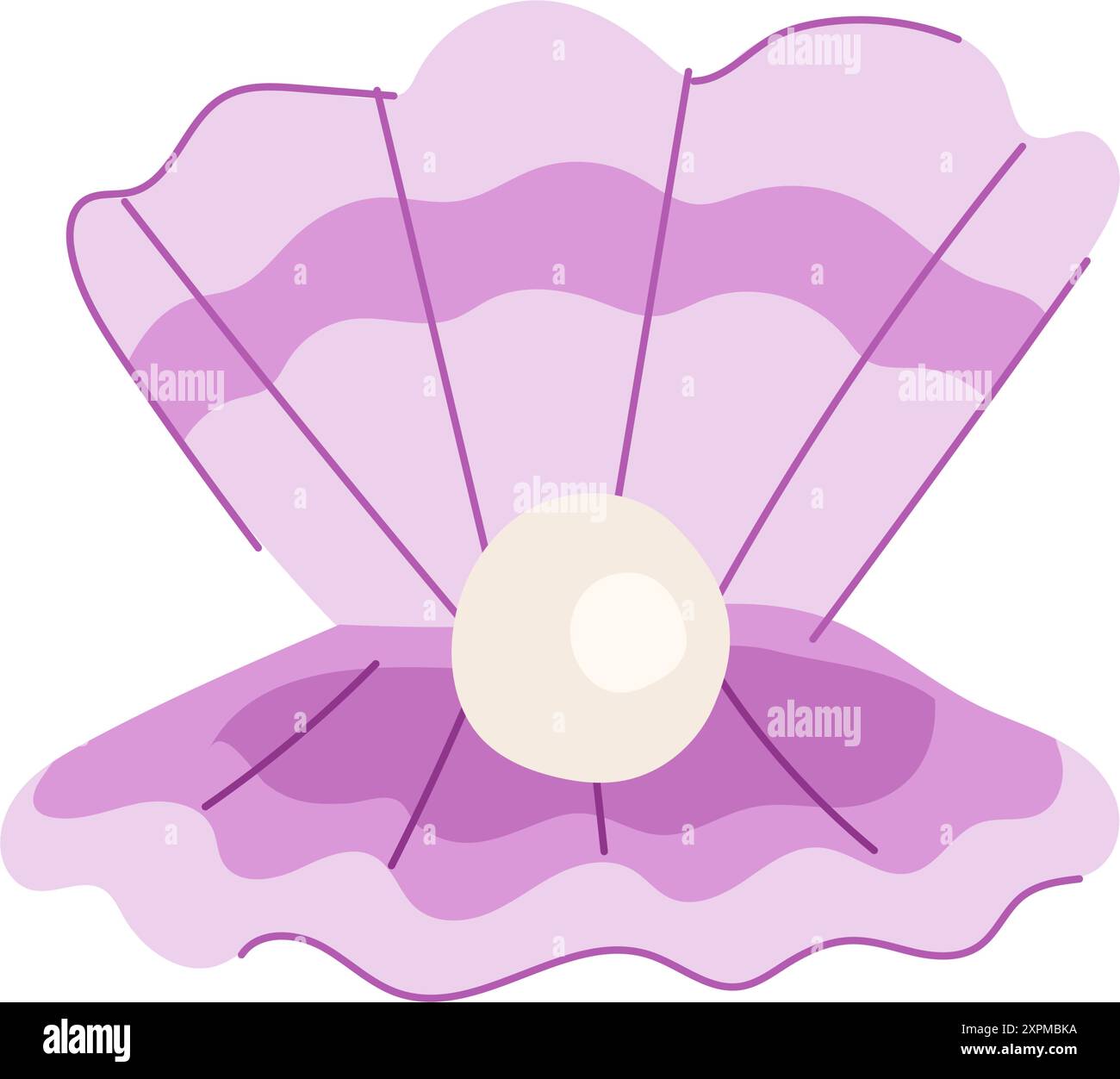 jewelry shell pearl cartoon vector illustration Stock Vector Image ...
