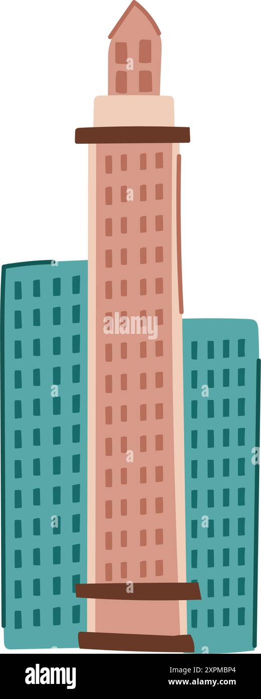 city skyscraper cartoon vector illustration Stock Vector Image & Art ...