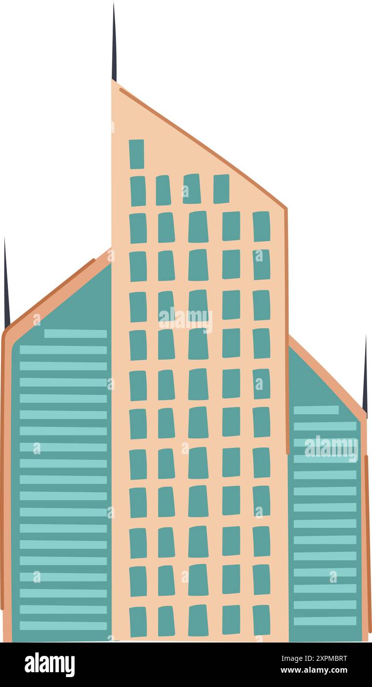 modern skyscraper cartoon vector illustration Stock Vector Image & Art ...