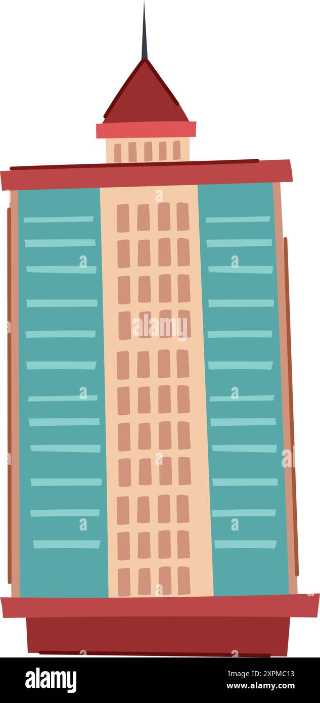 blue skyscraper cartoon vector illustration Stock Vector Image & Art ...