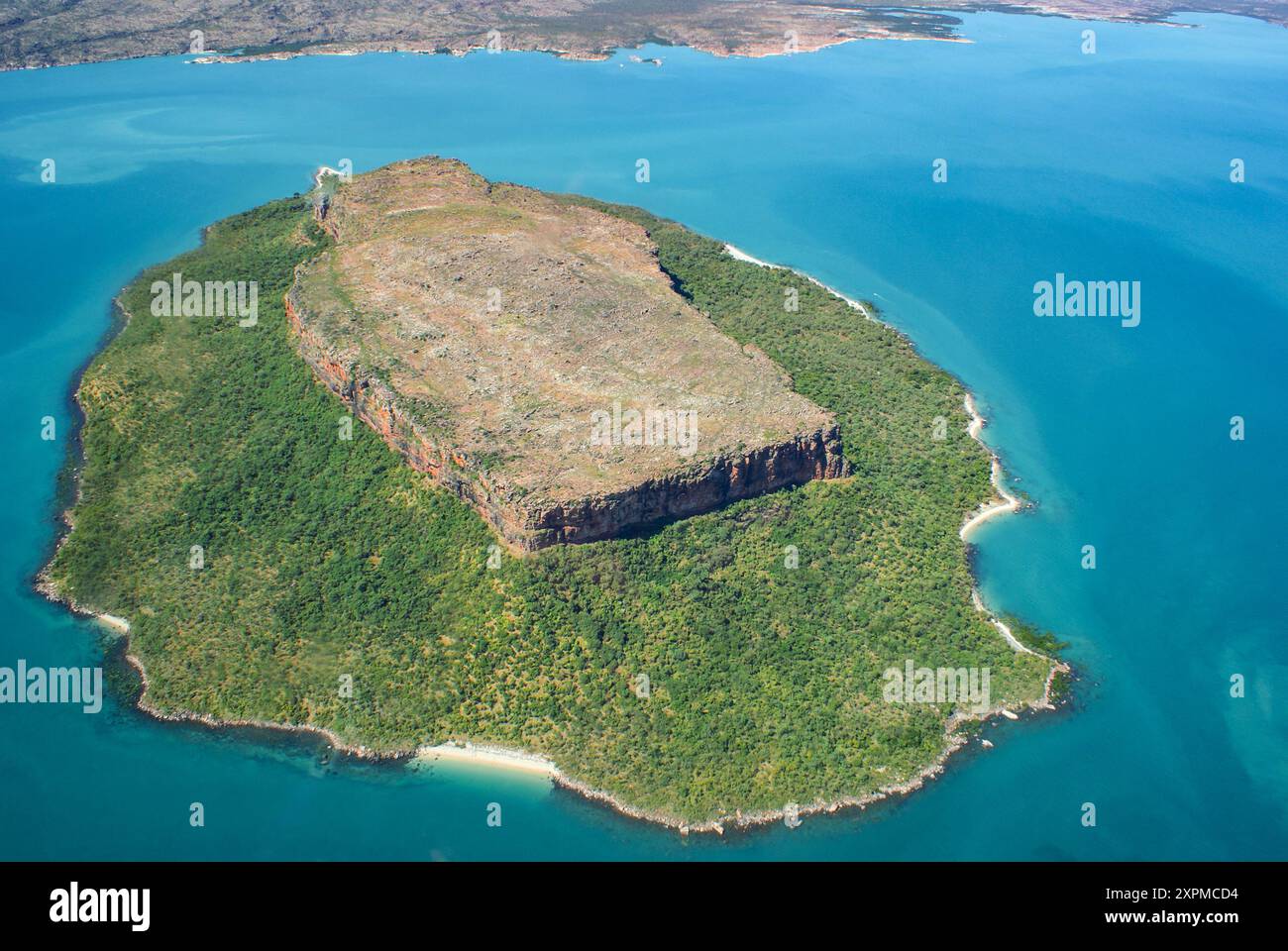 Aerial view of Steep Head Island, landmark in the Admiralty Gulf in the ...