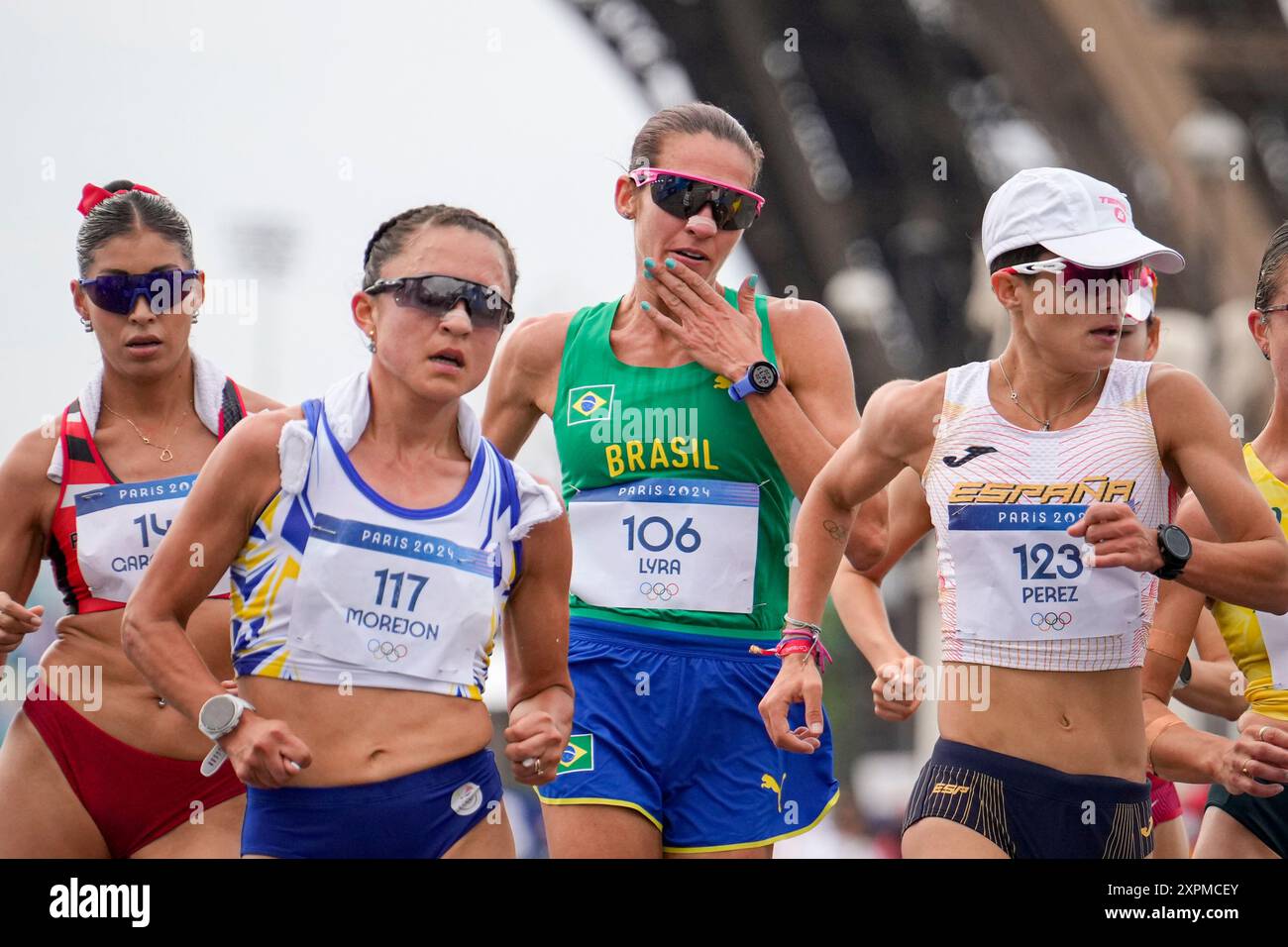 Glenda Morejon, of Ecuador (117), Brazil's Viviane Lyra (106), and ...