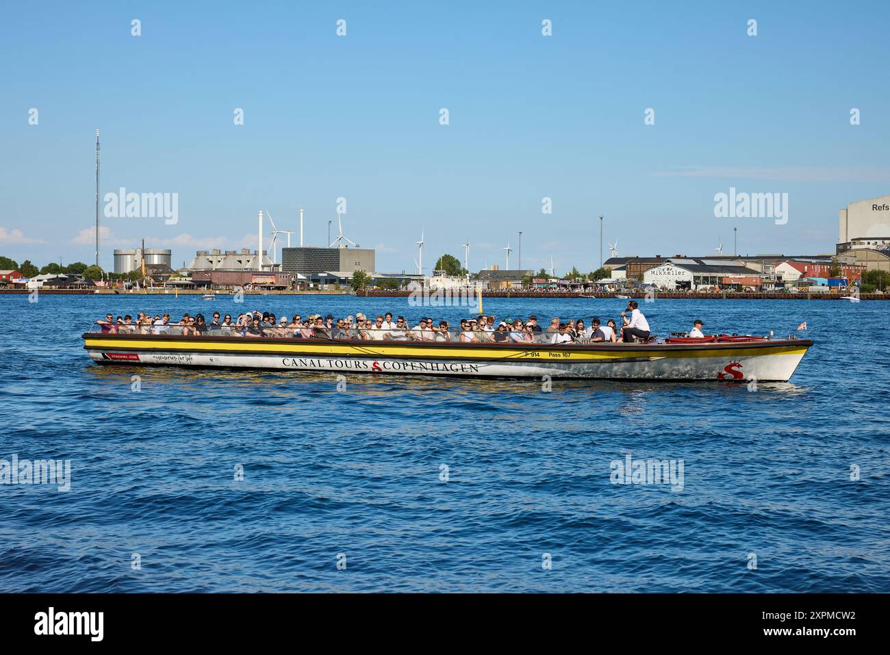 Canal tour boat in Copenhagen Harbour; Copenhagen, Denmark Stock Photo ...
