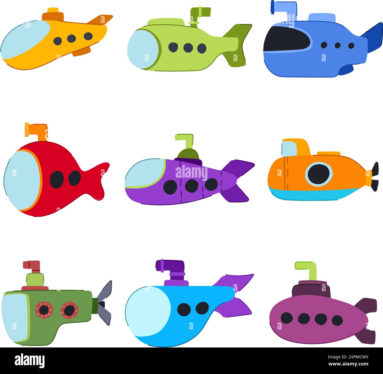 submarine set cartoon vector illustration Stock Vector Image & Art - Alamy