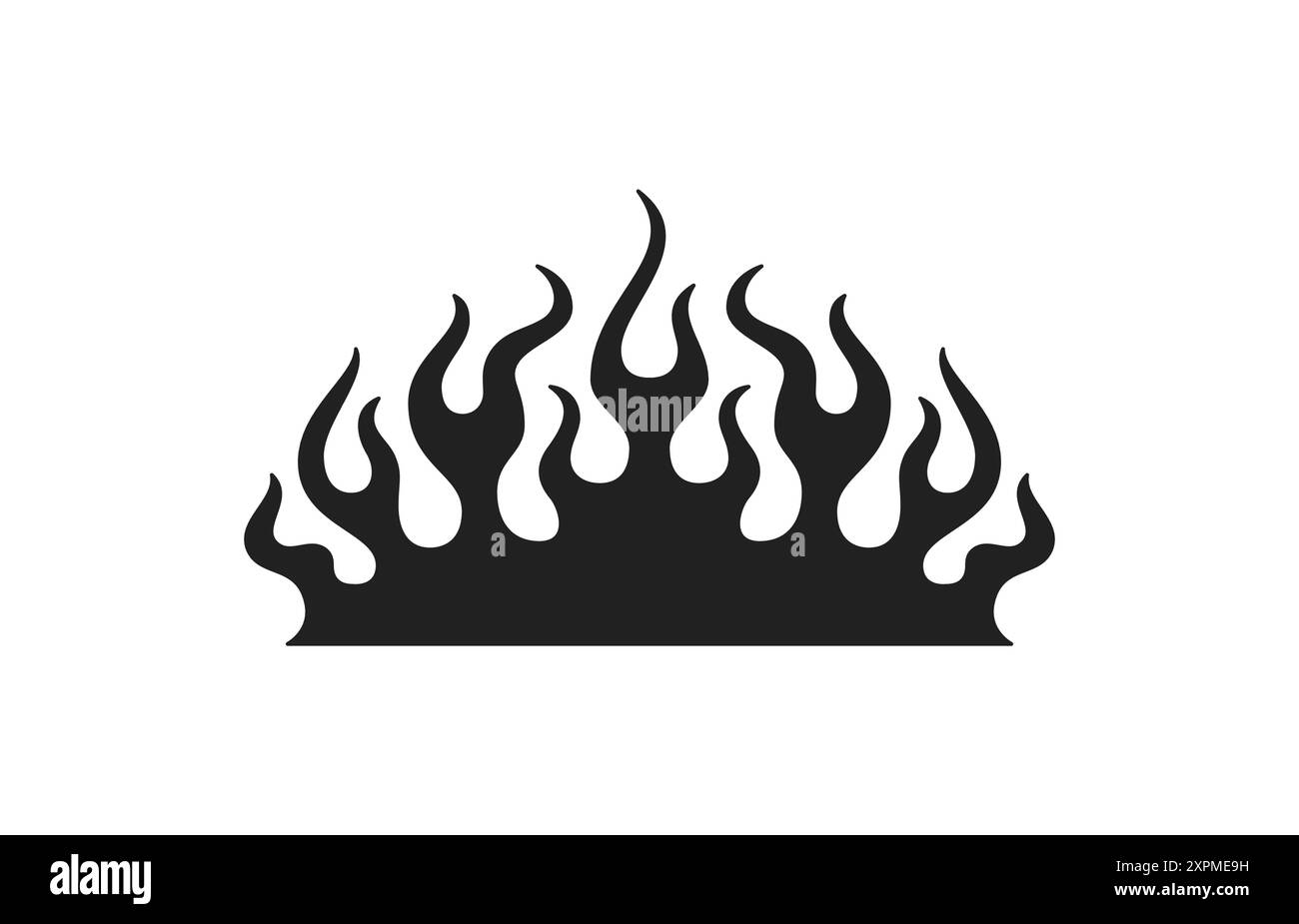 Y2k abstract tribal neo gothic fire flame black tattoo icon vector flat ...