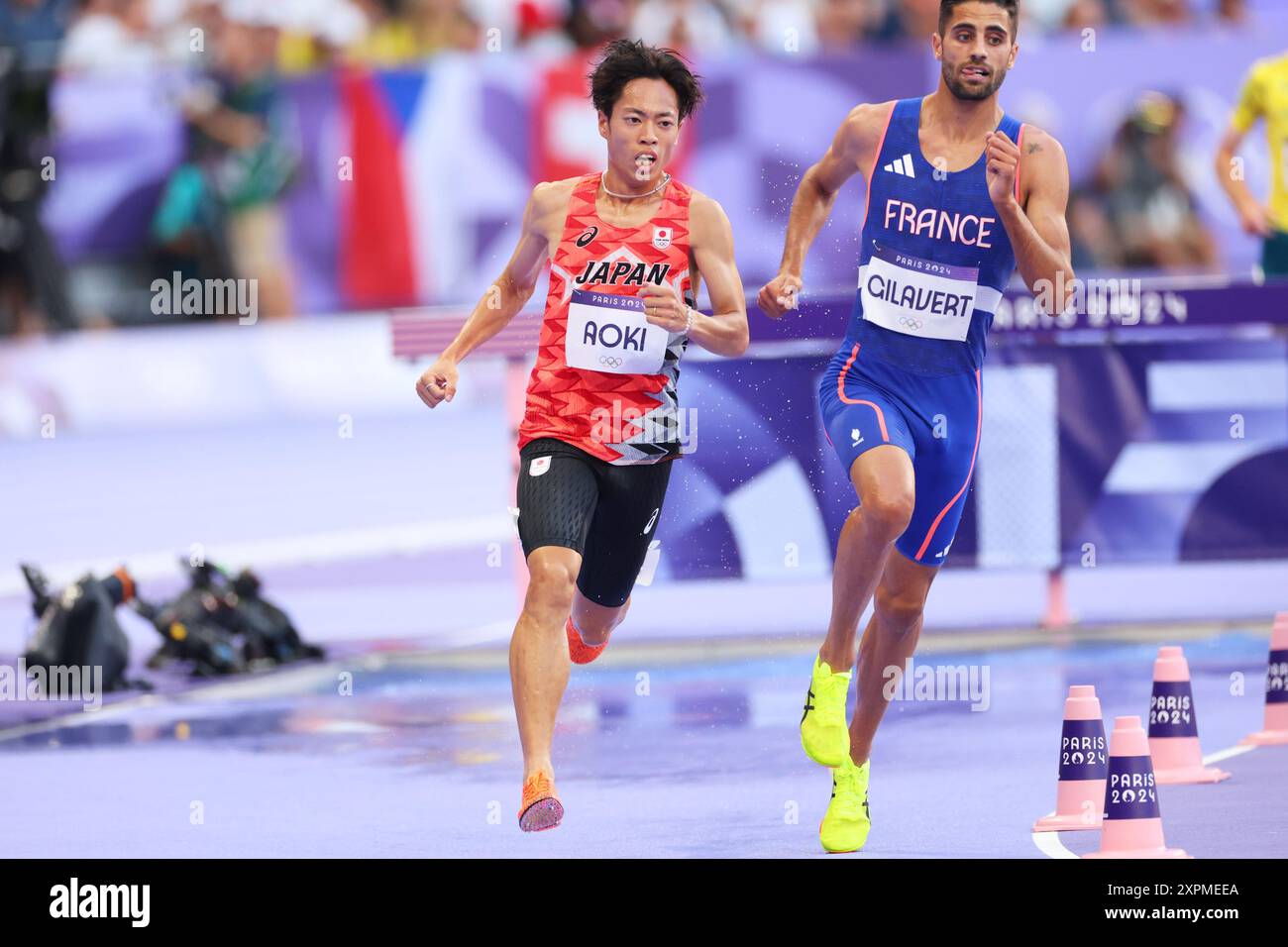 Saint-Denis, France. 5th Aug, 2024. Ryoma Aoki (JPN) Athletics : Men's 3000m Steeplechase Round ...