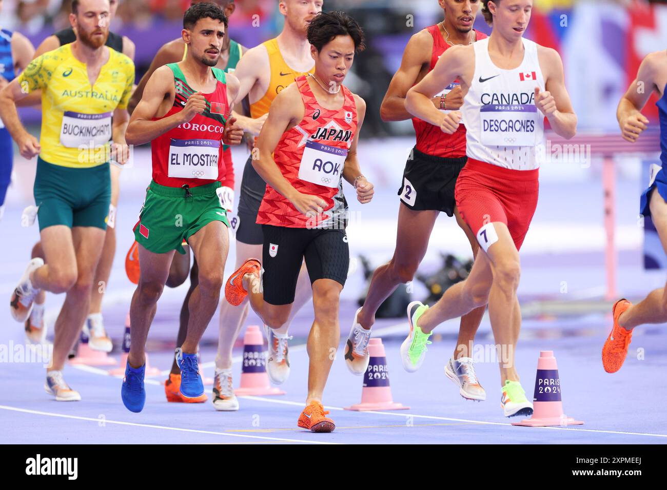 Saint-Denis, France. 5th Aug, 2024. Ryoma Aoki (JPN) Athletics : Men's 3000m Steeplechase Round ...