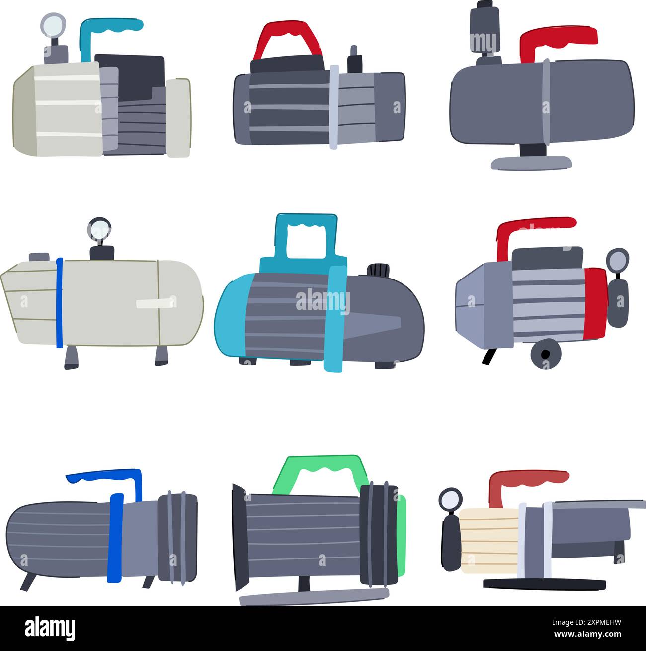 vacuum pump set cartoon vector illustration Stock Vector Image & Art ...