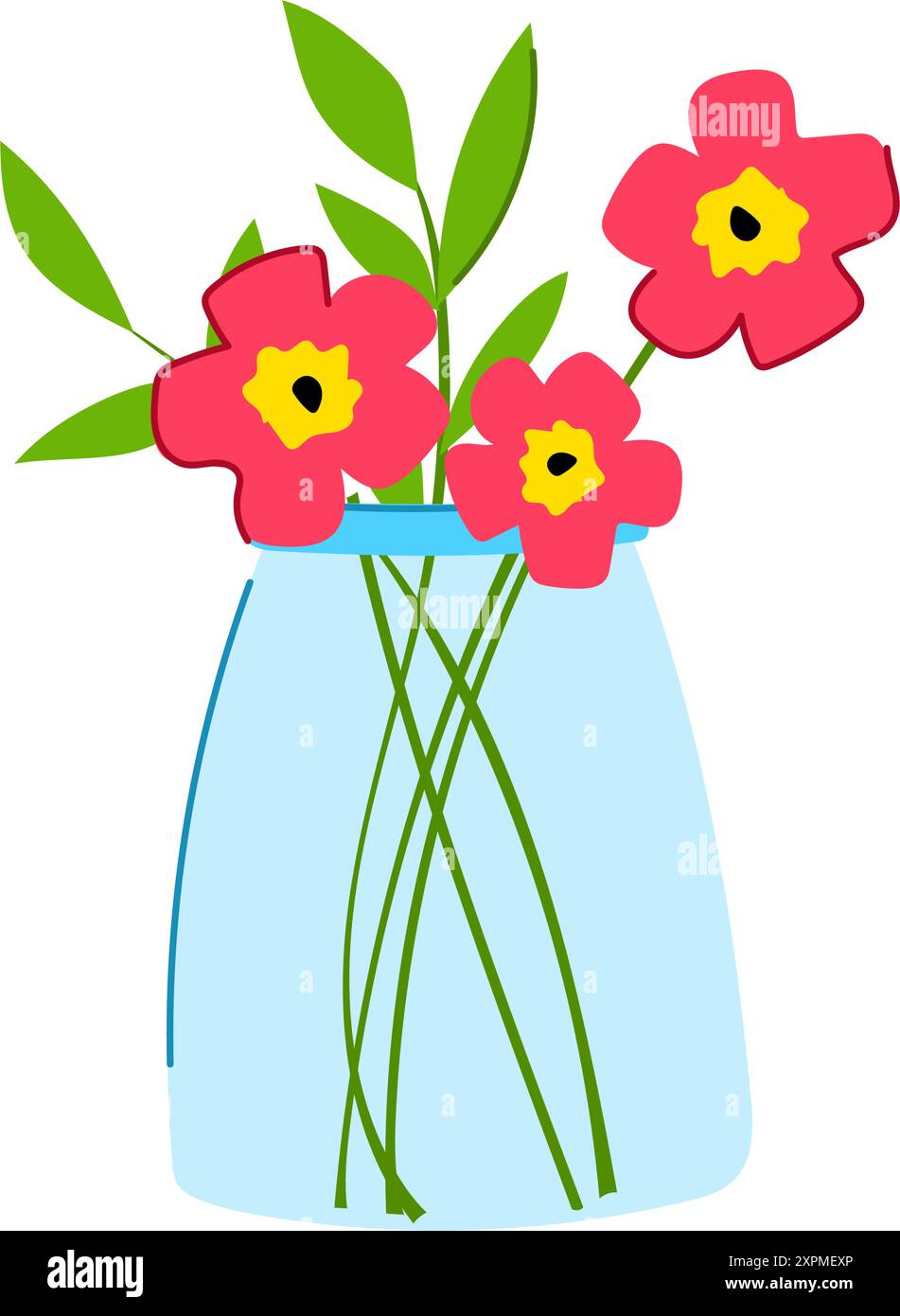 ceramic vase flower cartoon vector illustration Stock Vector Image ...
