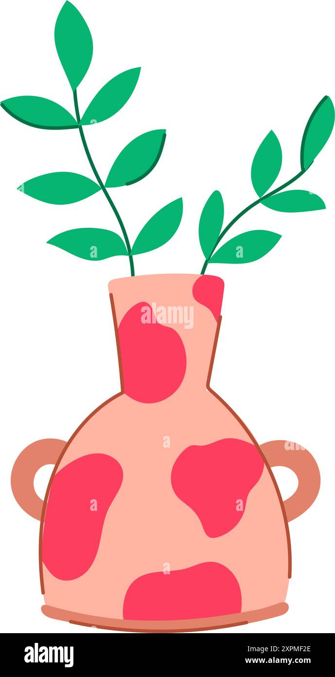 porcelain vase flower cartoon vector illustration Stock Vector Image ...