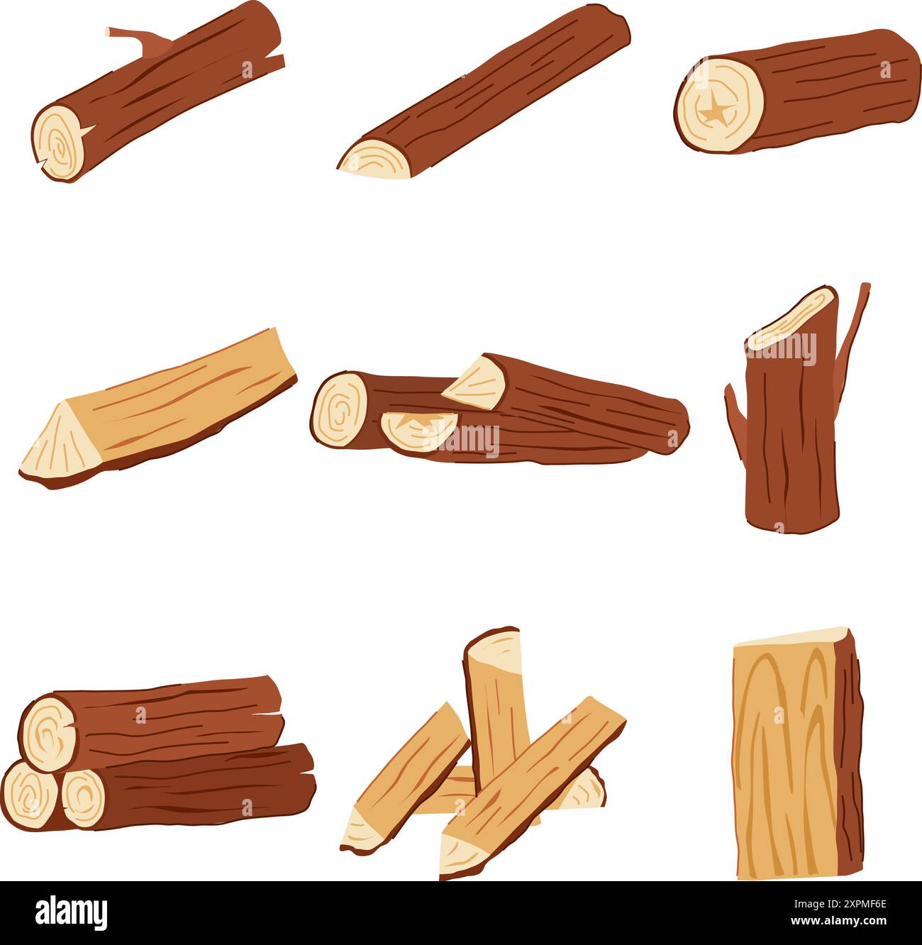 wood log set cartoon vector illustration Stock Vector Image & Art - Alamy