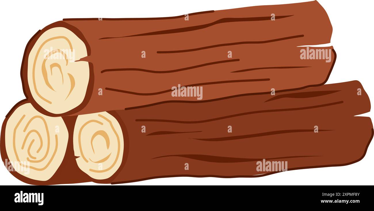 trunk wood log cartoon vector illustration Stock Vector Image & Art - Alamy