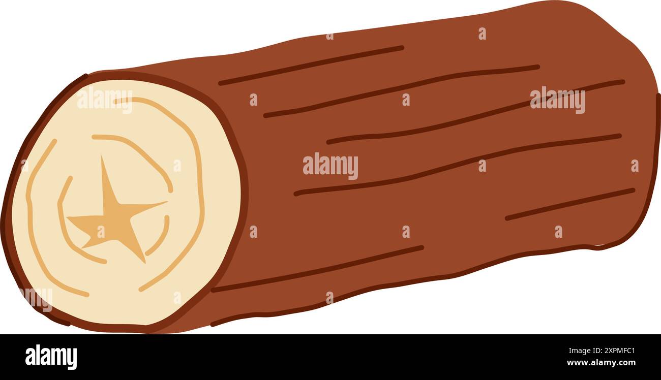 material wood log cartoon vector illustration Stock Vector Image & Art ...
