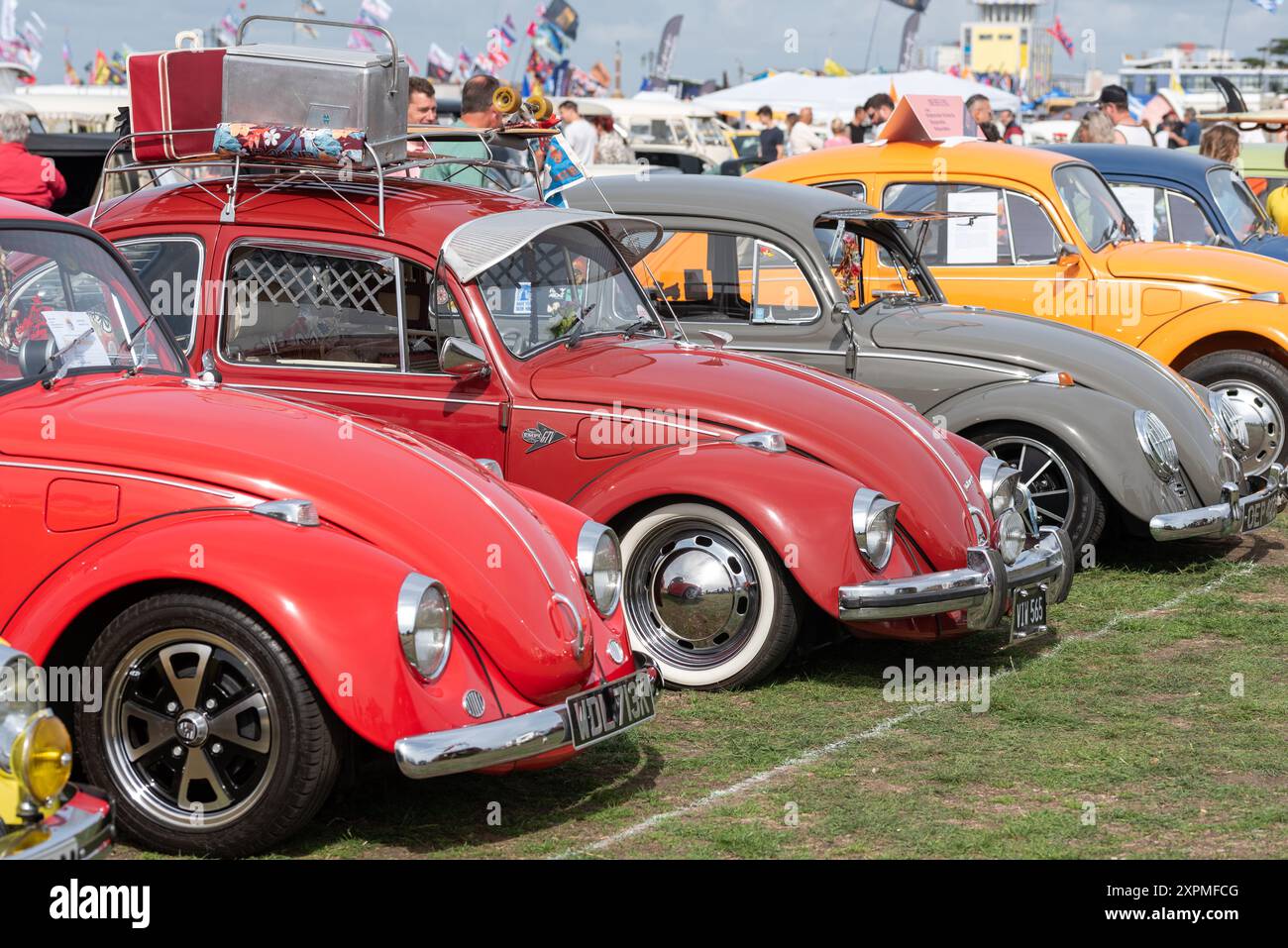Row of Volkswagen Beetles at a VW Dub festival in Portsmouth. August ...