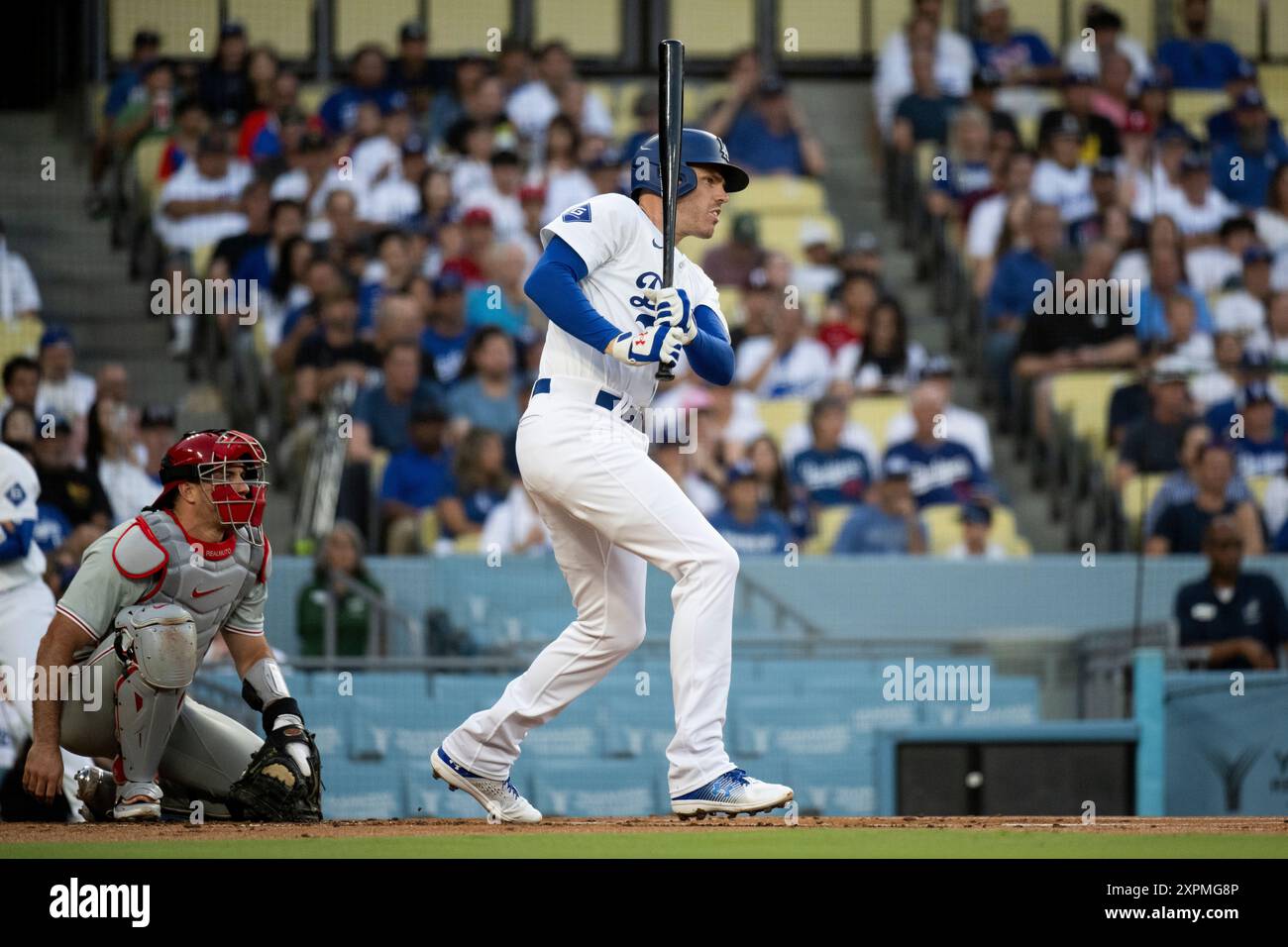 Los Angeles Dodgers' Freddie Freeman bats during a baseball game ...