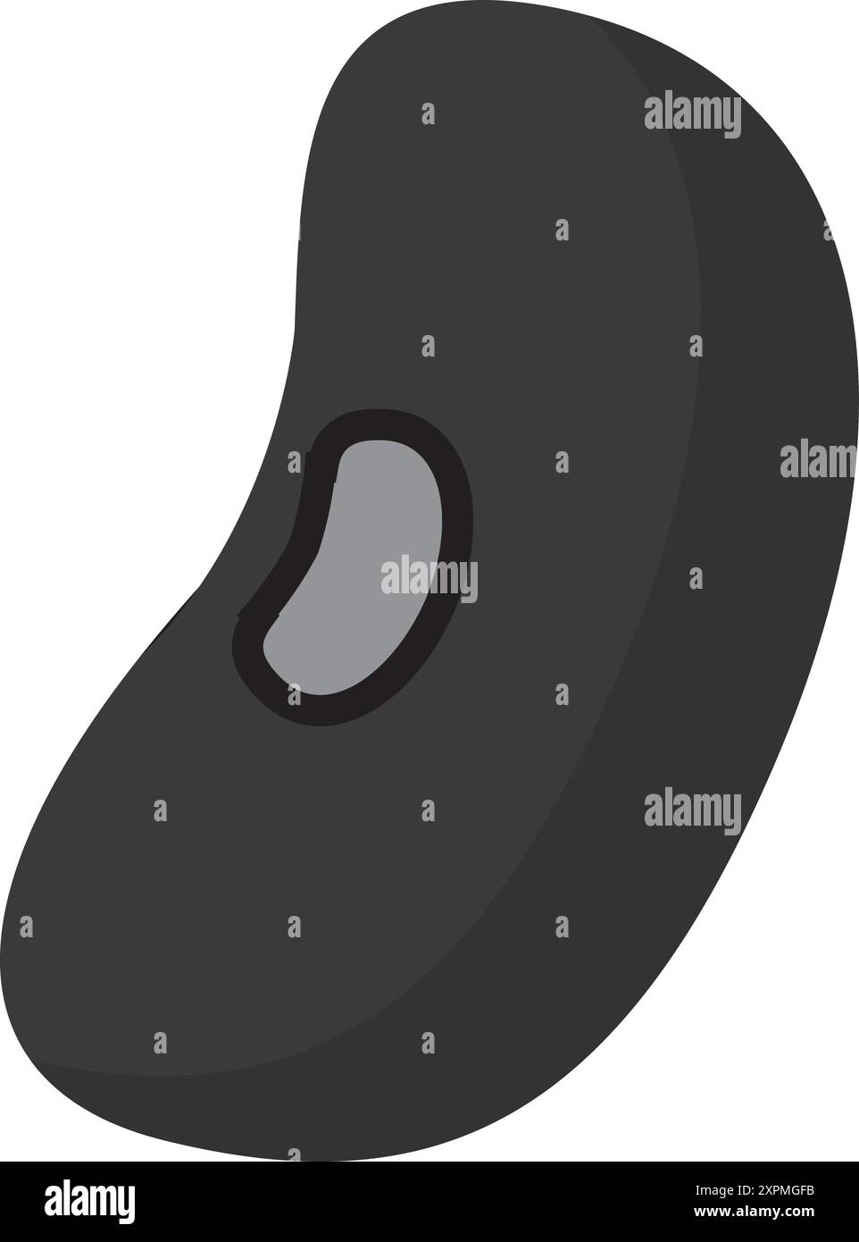 Black turtle bean vector. Black turtle bean on white background Stock ...