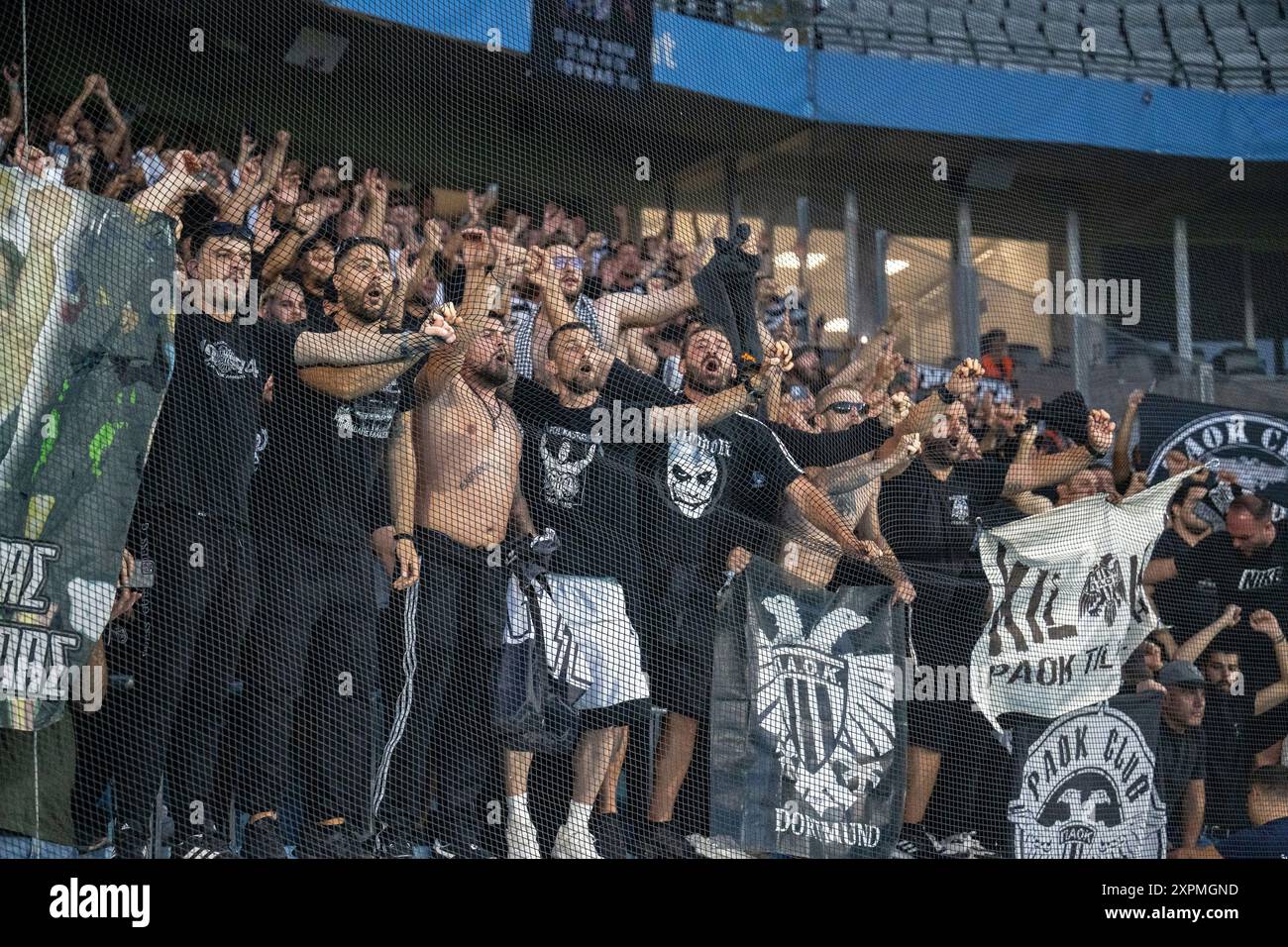 Malmoe, Sweden. 06th Aug, 2024. Football fans of PAOK seen on the ...