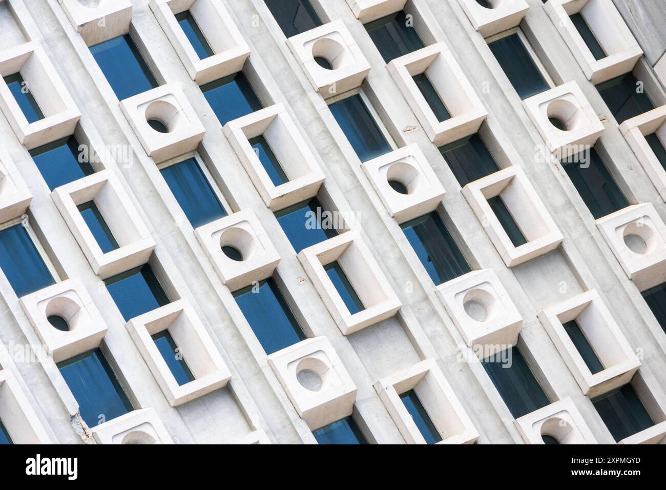 Geometric architectural detail of the palacio of justice building in ...